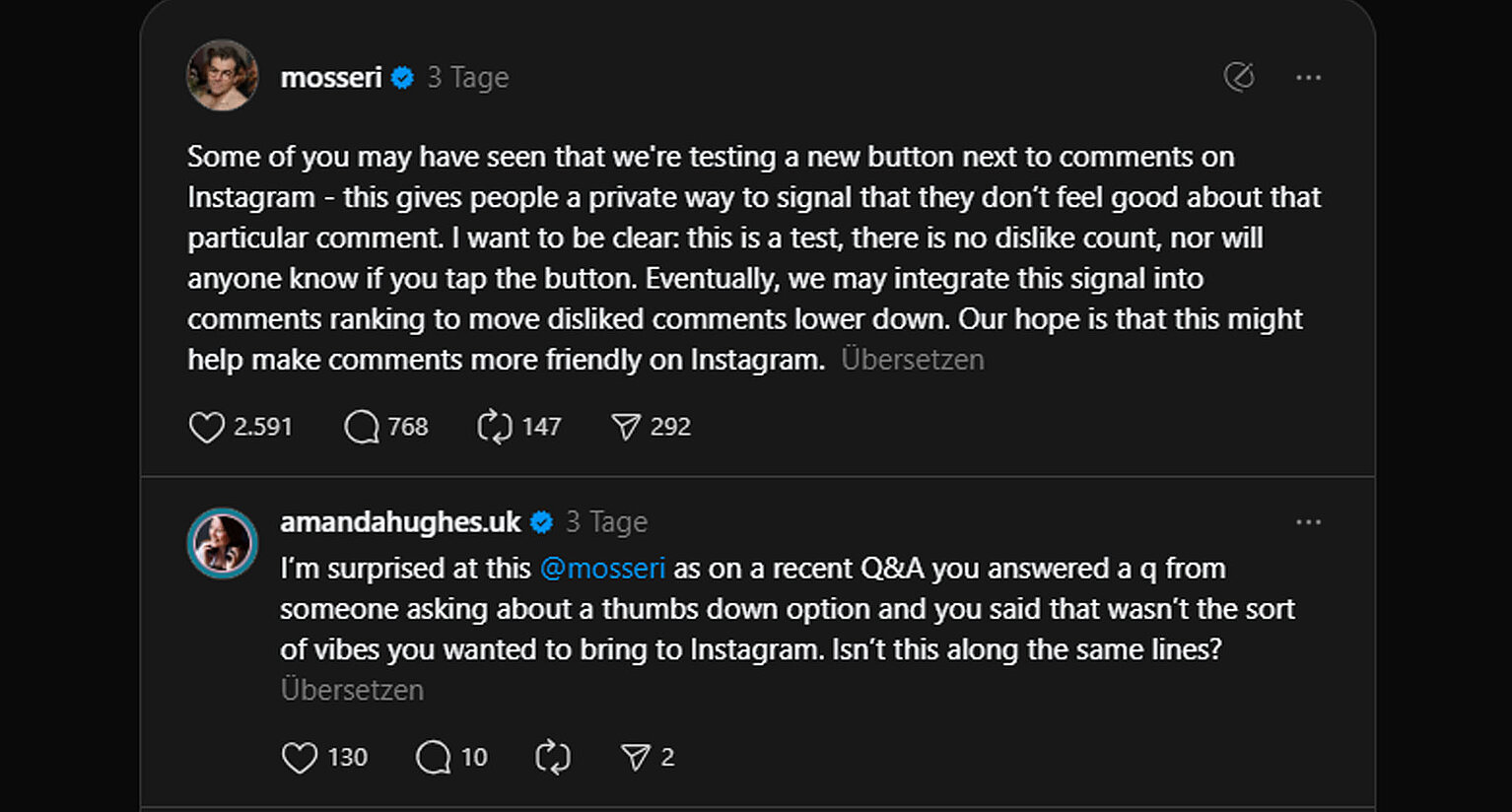 Adam Mosseri: "Wir hoffen, dass Instagram freundlicher wird"